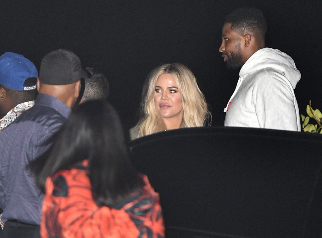 Khloe Kardashian And Tristan Thompson Share A Kiss During Date Night